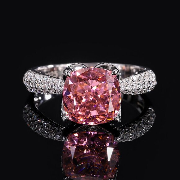 Jewelry | Big Pink Diamond Ring Pink Diamond Engagement Ring | Poshmark